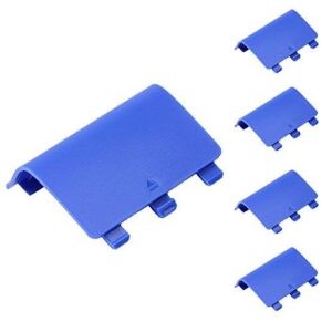 5 pcs battery cover door lid shell replacement parts for xbox one wireless controller (blue)