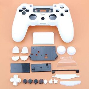 full housing shell case cover with buttons for sony playstation 4 ps4 jdm-011 jdm-001 wireless controller (white)