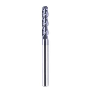 spetool 4 flutes ball nose end mill solid carbide cnc router bits 1/4 inch shank with 3 inch long spiral milling tool