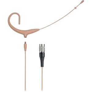 audio technica bp892xcw microset - omnidirectional condenser headworn wireless microphone 55" detachable cable terminated with cw 4pin connector for body pack transmitter -43 db sensitivity beige