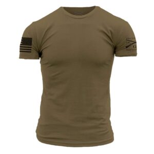 grunt style basic crew men's t-shirt, color military green, size x-large