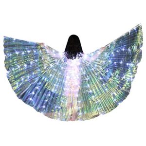 cegduyi children led butterfly wings belly dance costumes glowing performance clothing with telescopic stick