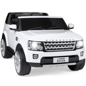 best choice products 12v 3.7 mph 2-seater licensed land rover ride on car toy w/parent remote control, mp3 player - white