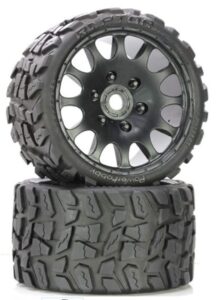 hobbypower powerhobby pht1141r raptor belted monster truck wheels/tires pr. -race soft comp