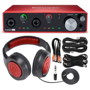 focusrite scarlett 4i4 4-in 4-out usb audio interface (3rd generation) + xpix sr360 over-ear dynamic headphones, cables and accessories