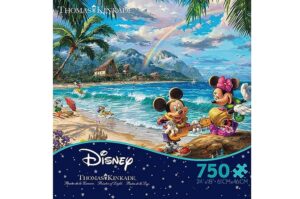 ceaco - thomas kinkade - disney dreams collection - mickey and minnie in hawaii - 750 piece jigsaw puzzle