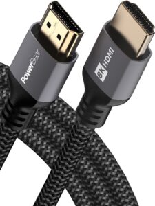 powerbear 10k 8k hdmi 2.1 cable 6 ft | 48gbps high speed 4k@120hz braided cord 144hz 8k@60hz, earc, dynamic hdr 10,for laptop, monitor, ps5, ps4, xbox one, fire tv, apple tv