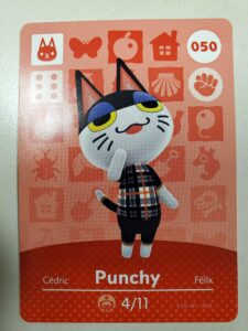 amiibo card animal crossing happy home design card punchy 050