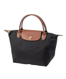 longchamp 1621 089 handbag, preage, tote bag, nylon/leather, noir [parallel import]