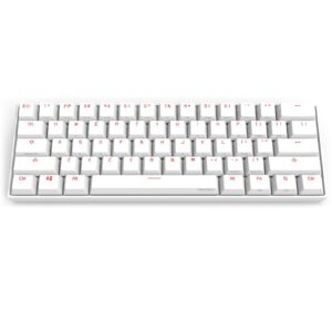 corn anne pro 2 mechanical gaming keyboard 60% true rgb backlit - wired/wireless bluetooth 5.0 pbt type-c up to 8 hours extended battery life, full keys programmable (cherry mx sliver, white)