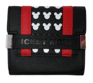 loungefly x disney mickey mouse flap mini wallet (black/red, one size)