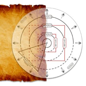 byhoo spell aoe damage marker dnd area effect template - 1" grid or hex tabletop game mat rpg gaming accessories for dungeons and dragons 5e pathfinder and other ttrpgs