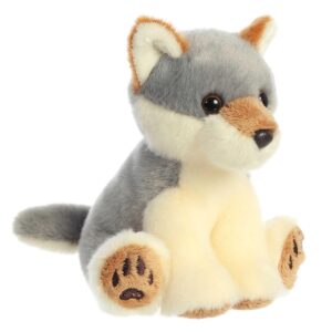 aurora® snuggly lil wiley™ wolf stuffed animal - comforting companion - imaginative play - gray 5 inches