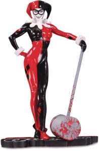 dc collectibles harley quinn red, white & black: harley quinn by adam hughes statue, multicolor