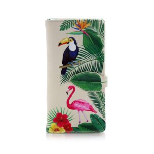 shagwear tropical paradise large zipper women's wallet (cream)