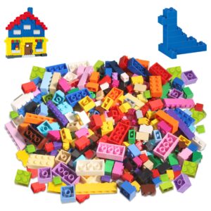 ekind regular colors 8 shapes classic educational building bricks set - compatible with all major brands - cultivate logic & creativity for kids (300 pcs)