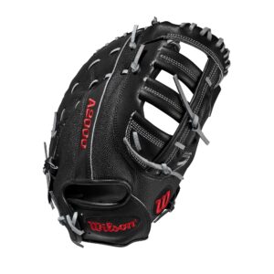 wilson a2000 12.5-inch superskin baseball glove, black/grey, left (right hand throw)