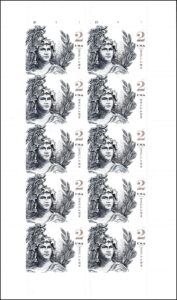 $2 statue of freedom full pane of 10 postage stamps scott 5296