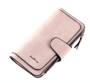 gxf-baellerry women's wallet, long wallet card package, long buckle with zipper multi-color card position purse mobile phone bag clutch bag (color : pink)