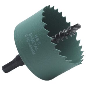 lc lictop 65mm/2.5 inch bi-metal wood hole saws bit cut smooth and fast for cornhole board metal plastic fiberboard,green