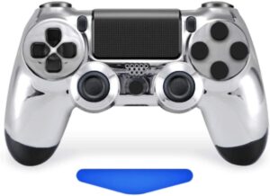 chrome silver face custom un-modded controller for ps4 exclusive unique design