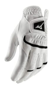 mizuno 2020 elite golf glove white/black, medium, left hand