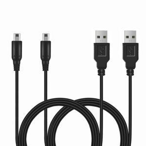 hukado 2 pack 4 feet ntd3ds usb charger cable, play and charge power charging cord compatible with ntd dsi, dsi xl, 2ds, 3ds, 3ds xl, new 3ds xl