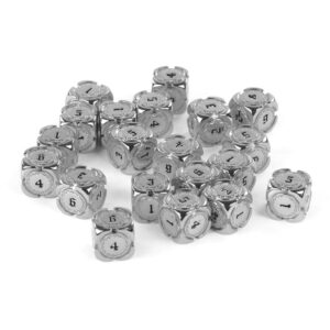 saberforge fantasy heavy metal six sided 12mm d6 dice (mithril)