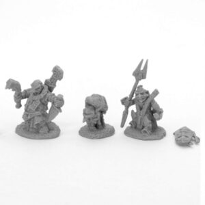 reaper mini bloodstone gnome heroes (2) #44048 bones black unpainted plastic