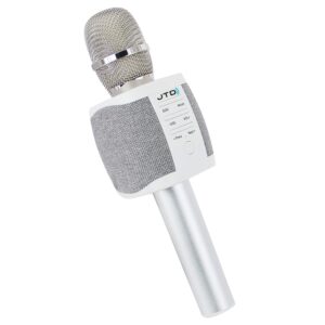 jtd wireless karaoke microphone speaker recorder with 2x5w dual speakers, sing listen record, phone tablet computer 3.5mm microsd [jtd-008]