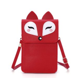 kl928 women small crossbody bag - cell phone purse smartphone wallet bags (fox-adjustable strap)