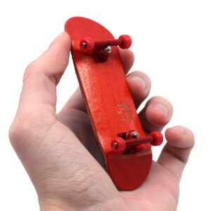 teak tuning 32mm pro fingerboard complete - fully assembled with pro level components - pro shaped wooden deck (32x97mm), ultraspin bearing wheels, prodigy gen2 trucks - red rover