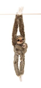 edgewood toys 28-inch hanging sloth stuffed animal with baby - ultra soft sloth plush design with hands and feet that connect - realistic & cute - bring these popular sloths home to kids ages 3+