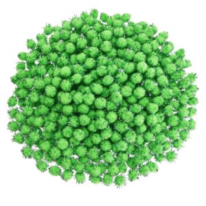 livder christmas pom poms pompoms light green glitter fluffy balls, diy art crafts gifts decorations supplies(0.6 inches, 500 pieces)