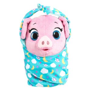 disney jr t.o.t.s. cuddle & wrap plush, pearl the piglet, officially licensed kids toys for ages 3 up by just play