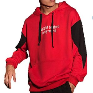 fapizi mens hipster hip hop classic pullover hoodie letter print casual loose sweatshirt hoodies tops for teens