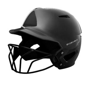 evoshield xvt™ luxe fitted batting helmet with softball facemask - black, large