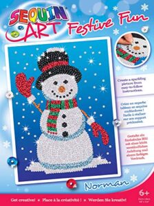 sequin art red norman the snowman, sparkling arts and crafts kit; creative crafts for adults and kids