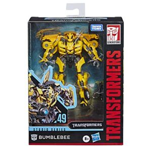 transformers toys studio series 49 deluxe class movie 1 bumblebee action figure - kids ages 8 & up, 4.5" (amazon exclusive)