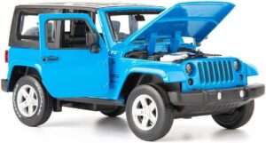 tgrcm-cz diecast model cars toy cars, wrangler rubicon1:32 scale alloy pull back toy car with sound and light toy for girls and boys kids toys (blue)