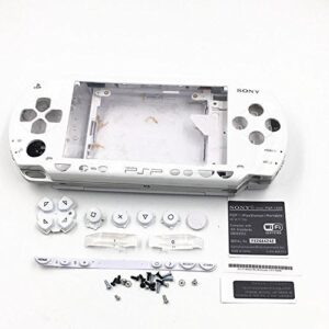 replacement full housing faceplate handle shells case cover + buttons for sony psp 1000 console (white)