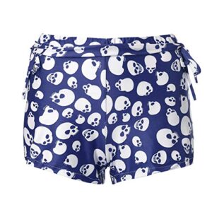 new printed shorts, thenlian fashion women sports gym skull printed mid waist pants stretch elastic shorts leggings (s, blue)