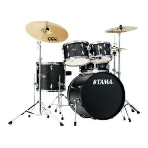 tama imperialstar complete drum set - 5-piece - 20" kick - black oak wrap