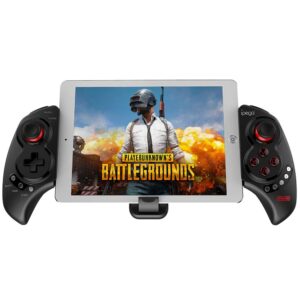 ipega pg-9023s mobile game controller, wireless 4.0 gamepad pubg trigger mobile phone telescopic controller joy stick for iphone compatible with 5-10" ios(ios 11-13.3)/android phone pc tablet tv box