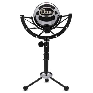 blue microphones snowball usb microphone (brushed aluminum) bundle with shock mount (2 items)