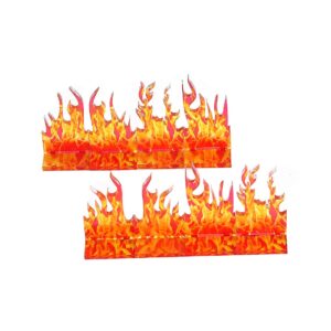 wall of fire miniature (set of 8) spell effects flame terrain for d&d, dungeons and dragons, pathfinder and other tabletop rpg