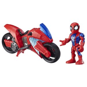 playskool heroes sha mega mini motorcycle spiderman