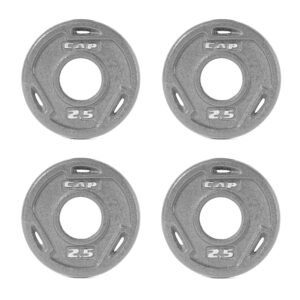 cap barbell gray 2-inch olympic grip plate, 2.5 pounds, pack of 4