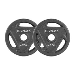 cap barbell black 2-inch olympic grip plate, 25-pounds, pair