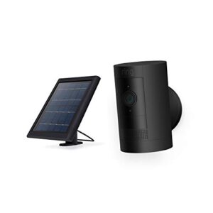 ring stick up cam solar hd security camera with two-way talk, works with alexa - black